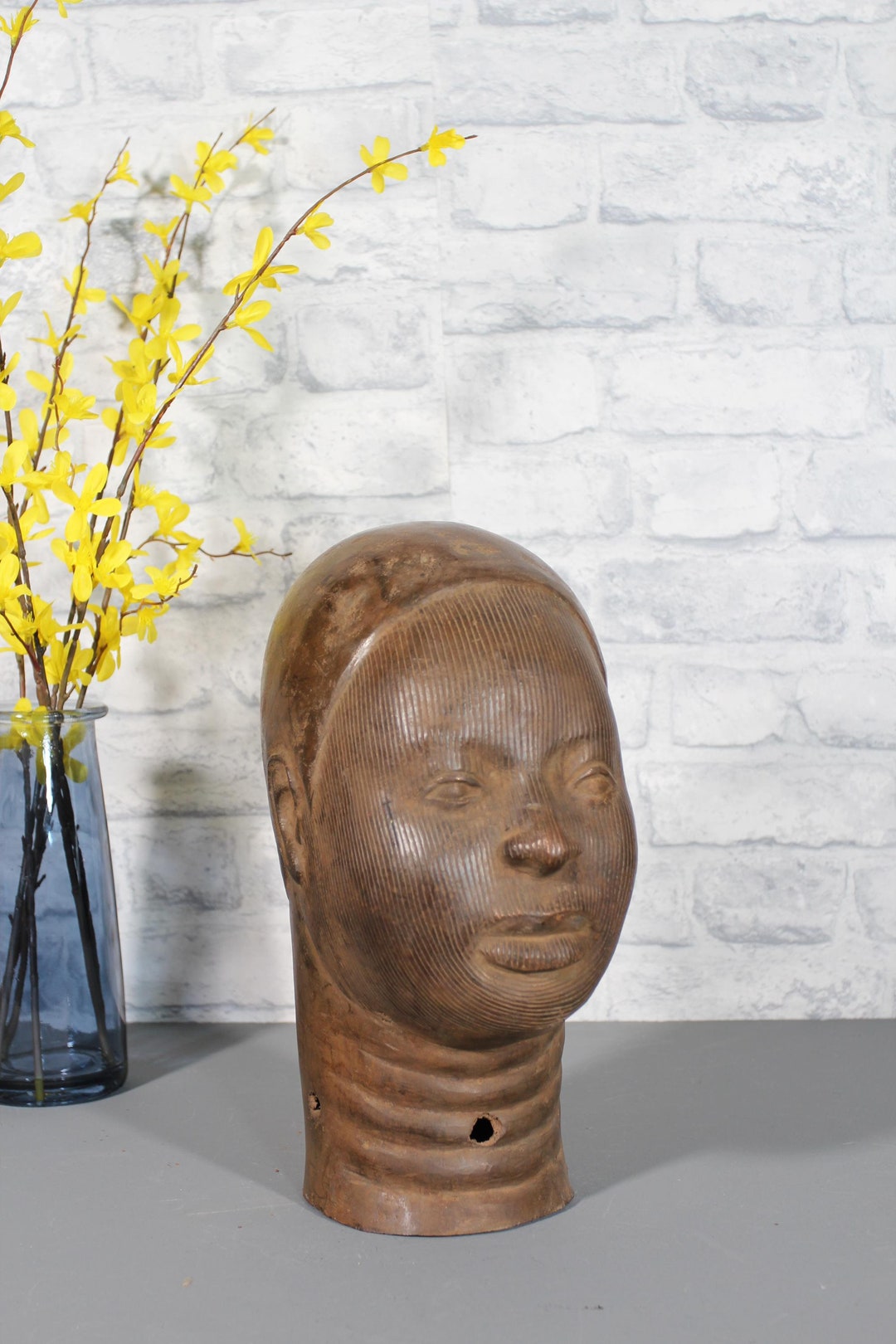 BRONZE HEAD SCULPTURE - Ife Head Statue, African Bust, Nigerian Art ...