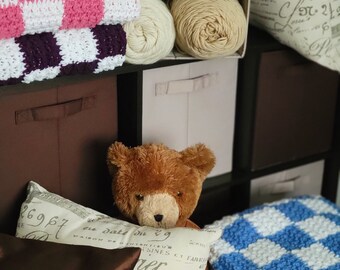 Beautiful Black and White Checker Pattern Handmade Crochet - Etsy