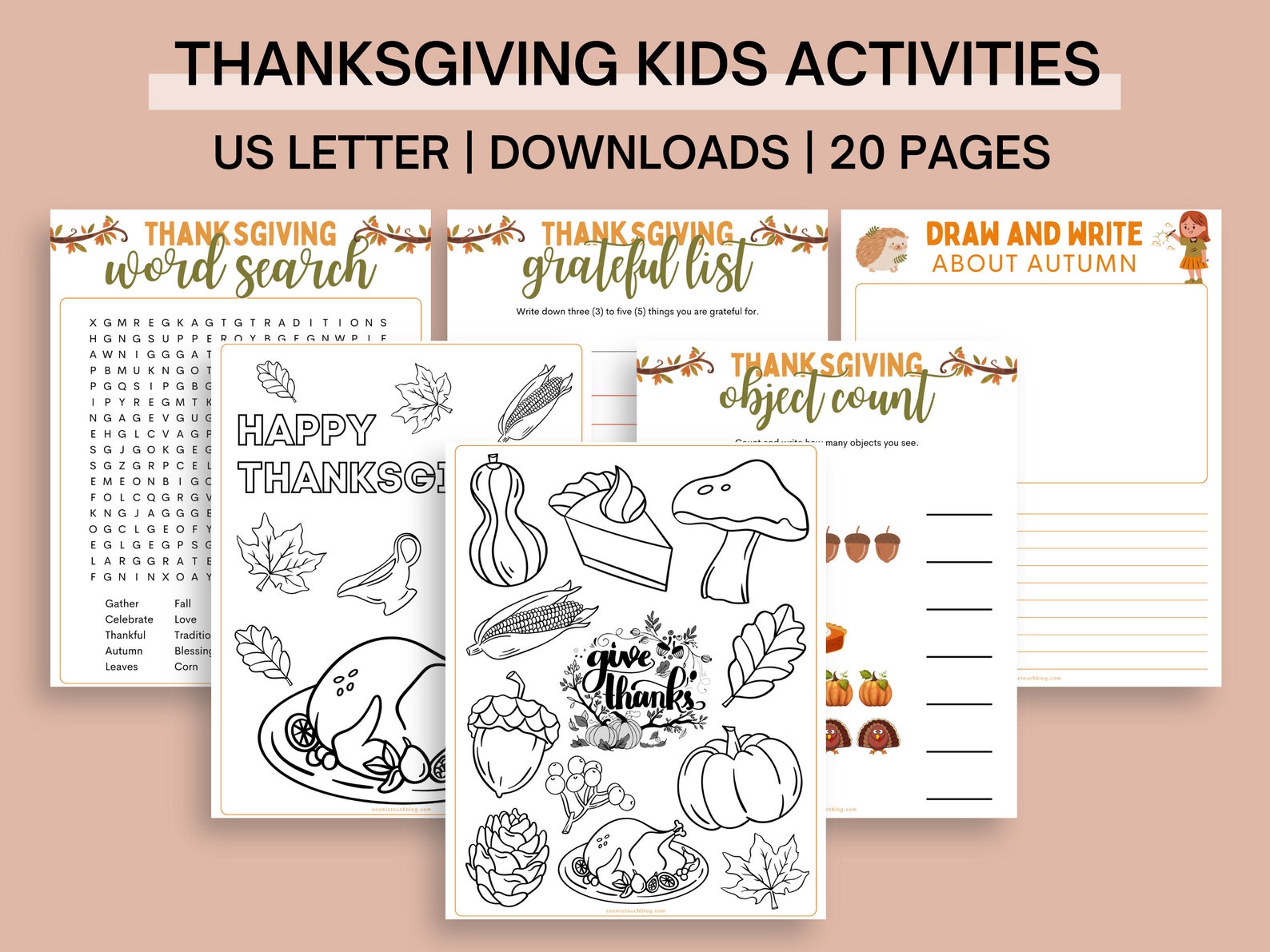 Thanksgiving Activity Printable, Thanksgiving Coloring, I Am Thankful ...