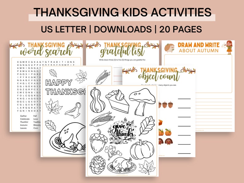 Thanksgiving Activity Printable, Thanksgiving Coloring, I Am Thankful ...