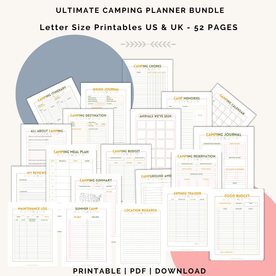 Camping Checklist Camping Planner Printable PDF Download Camping ...