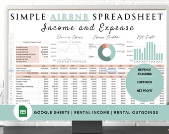 Airbnb Template Income and Expense Spreadsheet Airbnb Bundle Profit and ...