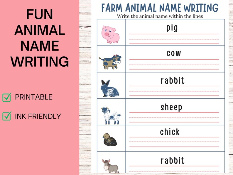 Simple Farm Animal Matching Game for Kids, Farm Animal Colouring ...
