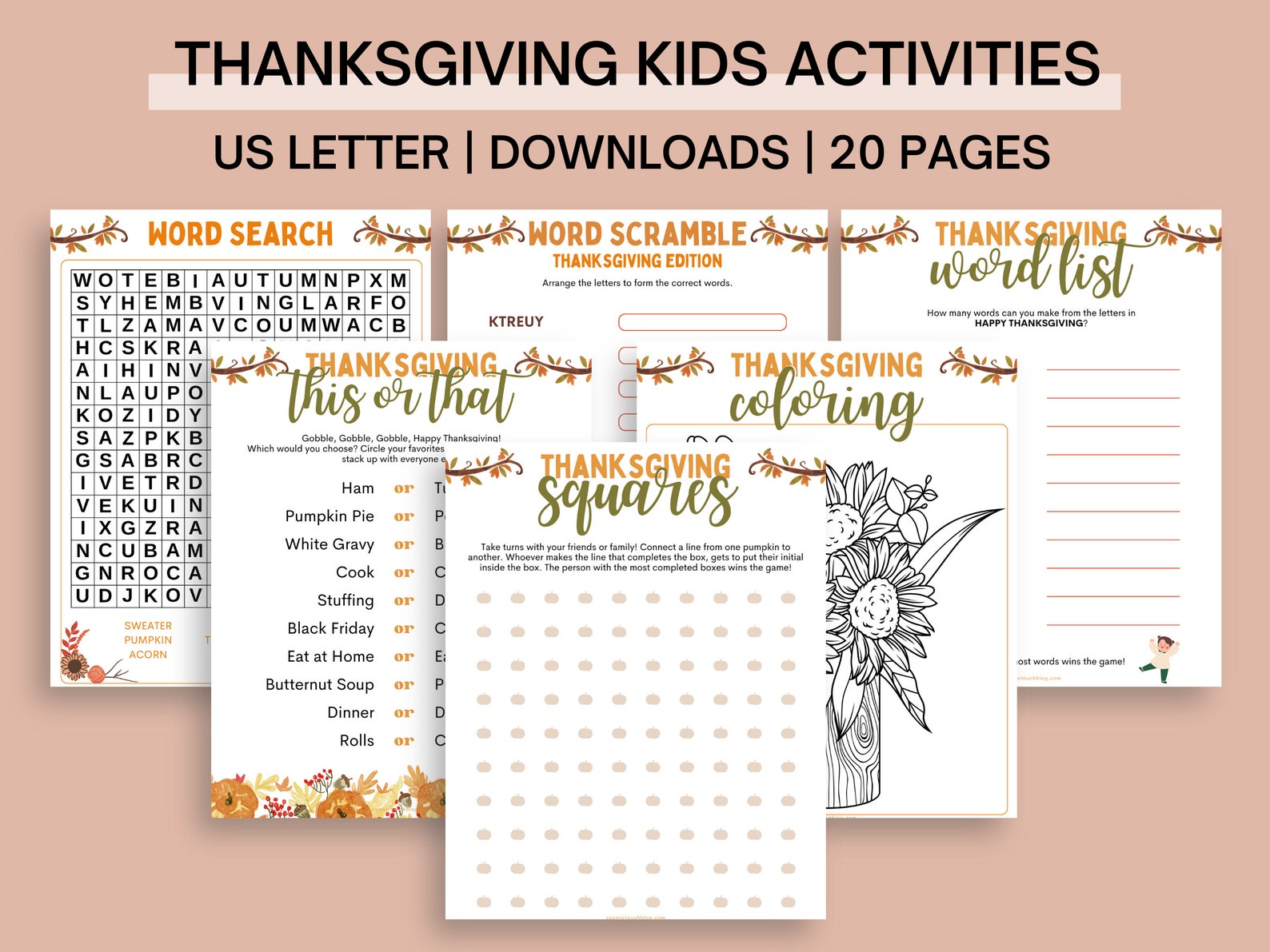 Thanksgiving Activity Printable, Thanksgiving Coloring, I Am Thankful ...