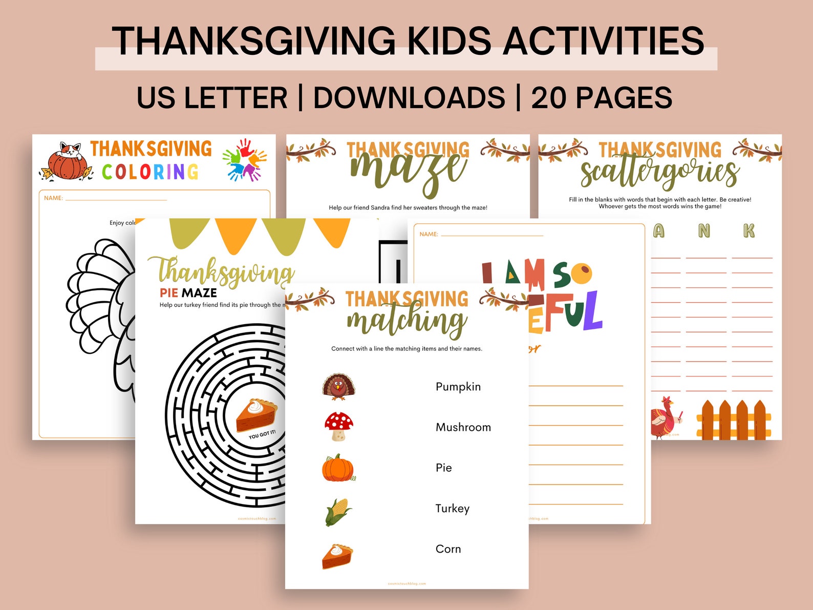 Thanksgiving Activity Printable, Thanksgiving Coloring, I Am Thankful ...