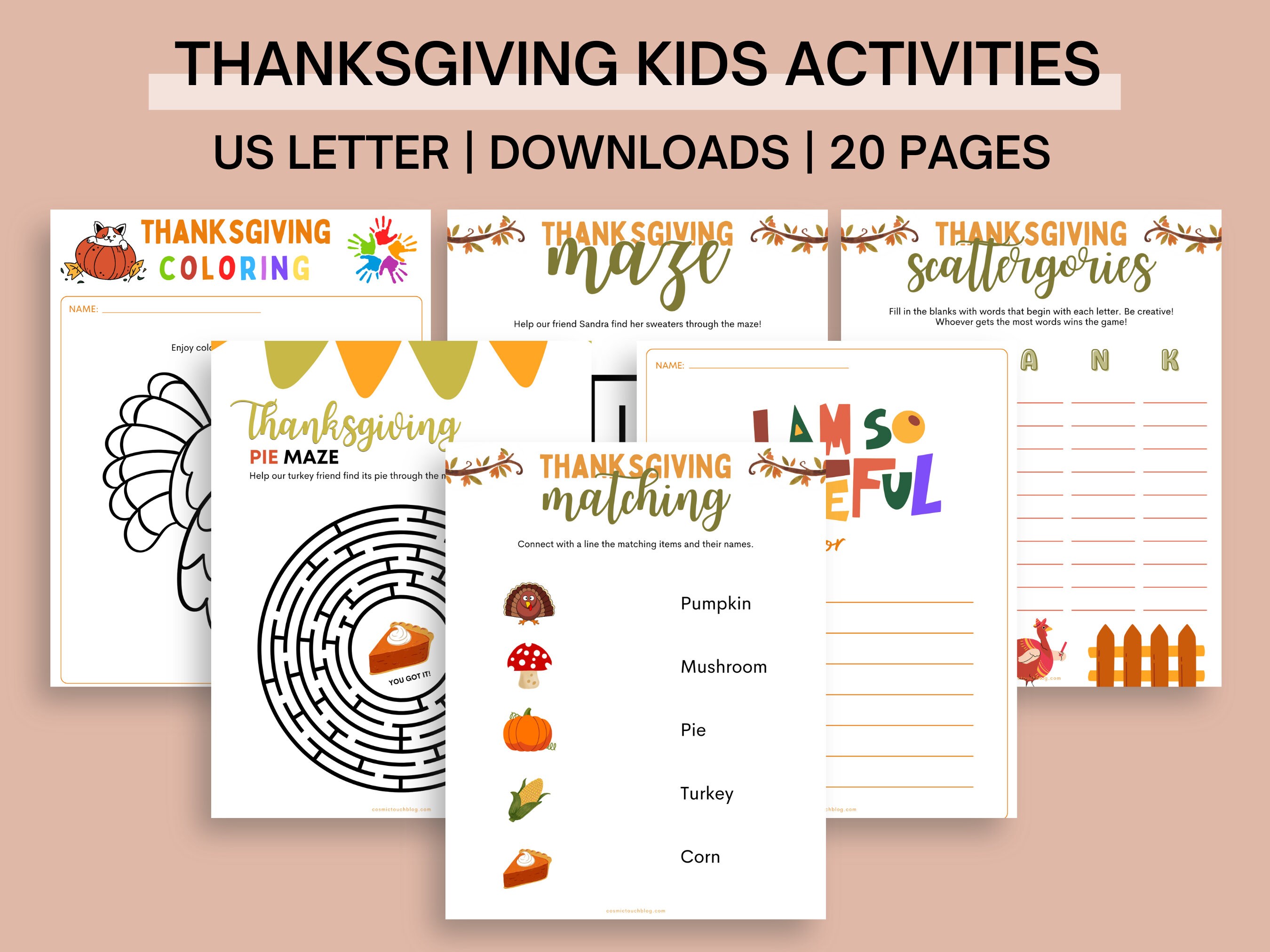 Thanksgiving Activity Printable, Thanksgiving Coloring, I Am Thankful ...