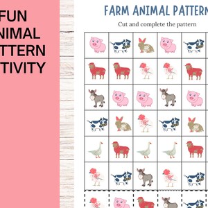 Simple Farm Animal Matching Game for Kids, Farm Animal Colouring ...