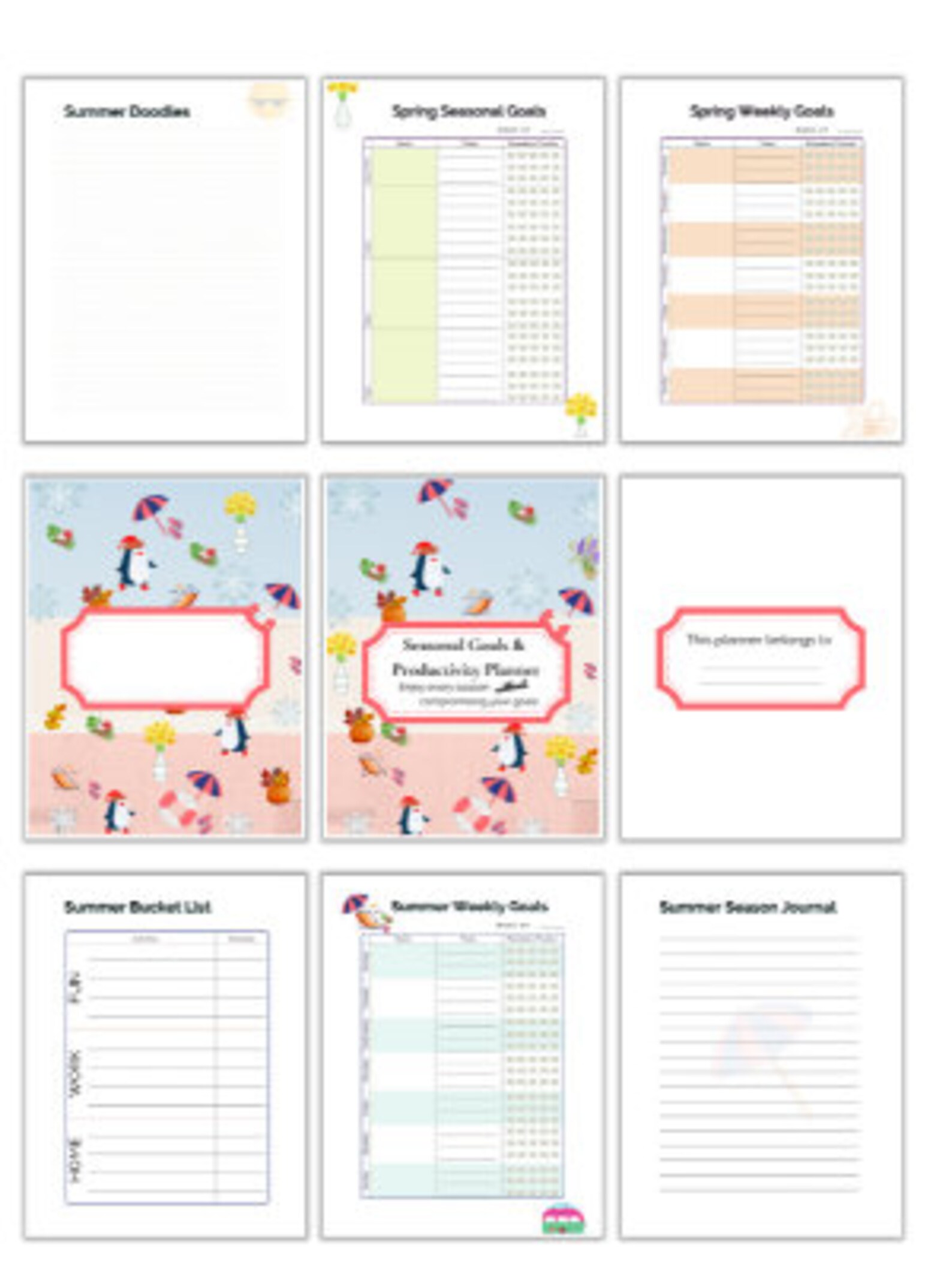 Seasonal Planner Bundle Printable PDF Instant Download - Etsy