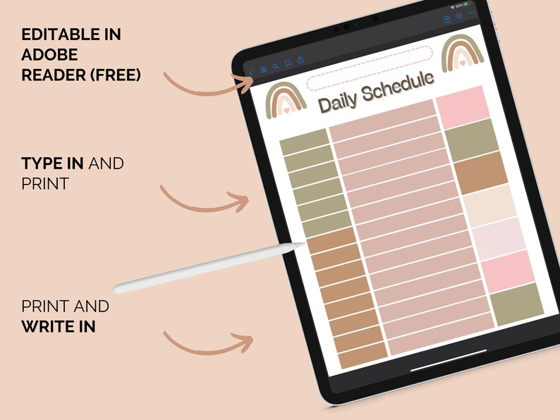 Daily Schedule Planner, Editable Family Routine Chart (digital Download ...