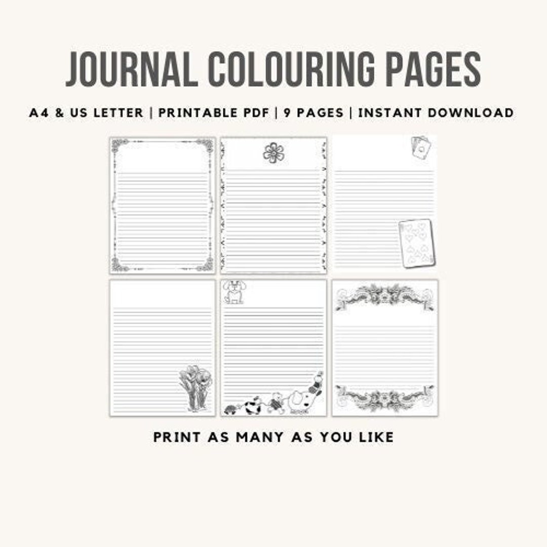 Journal Colouring Pages Printable Adult Colouring Pages Instant ...