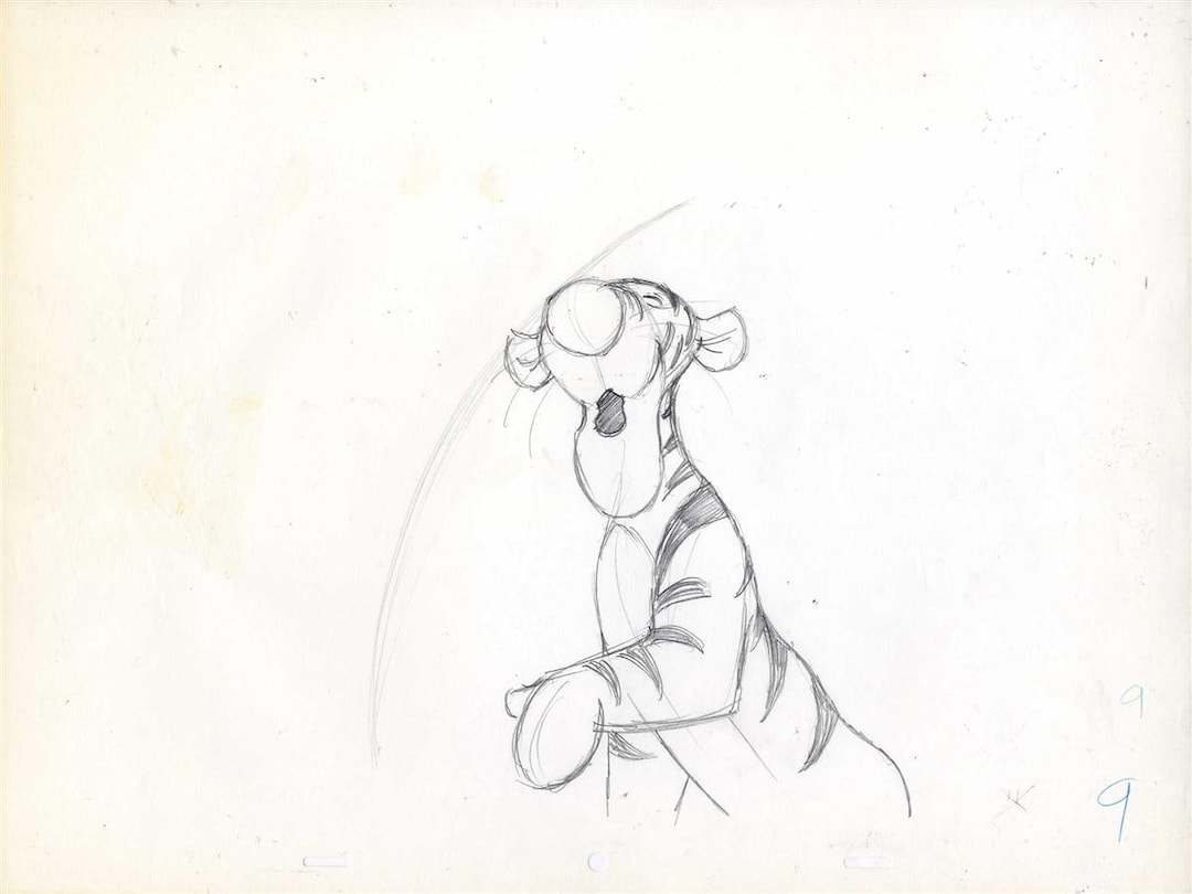 Original Production Drawing of Tigger From Winnie the Pooh and Tigger ...