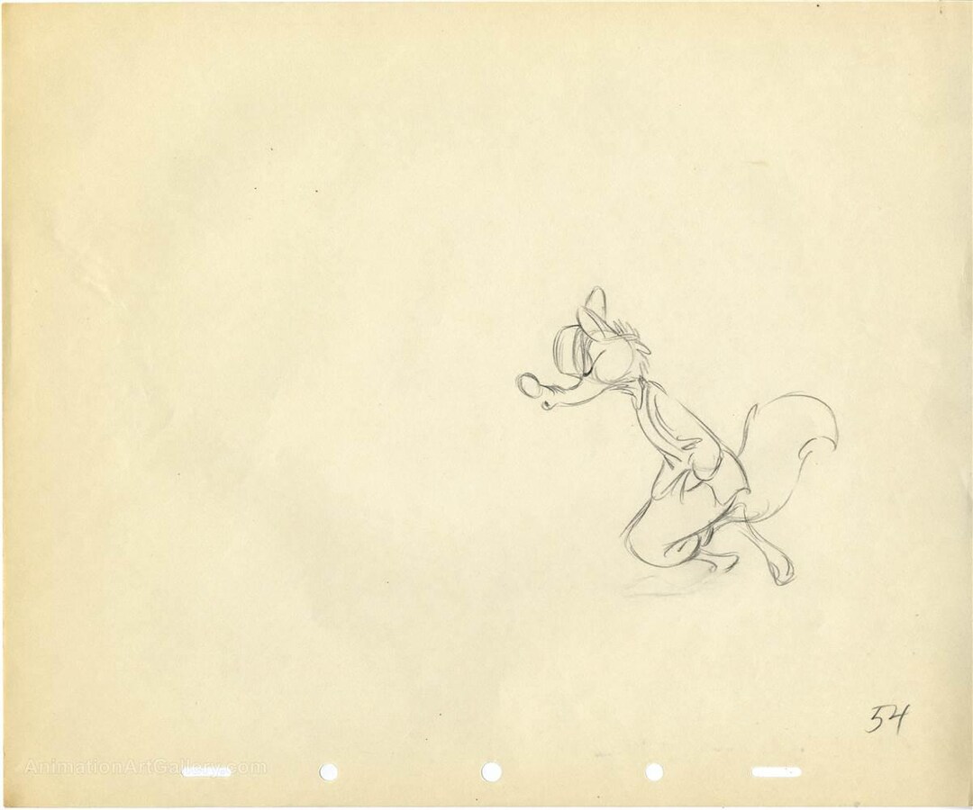 Original Production Drawing of Brer Fox From Song of the South - Etsy