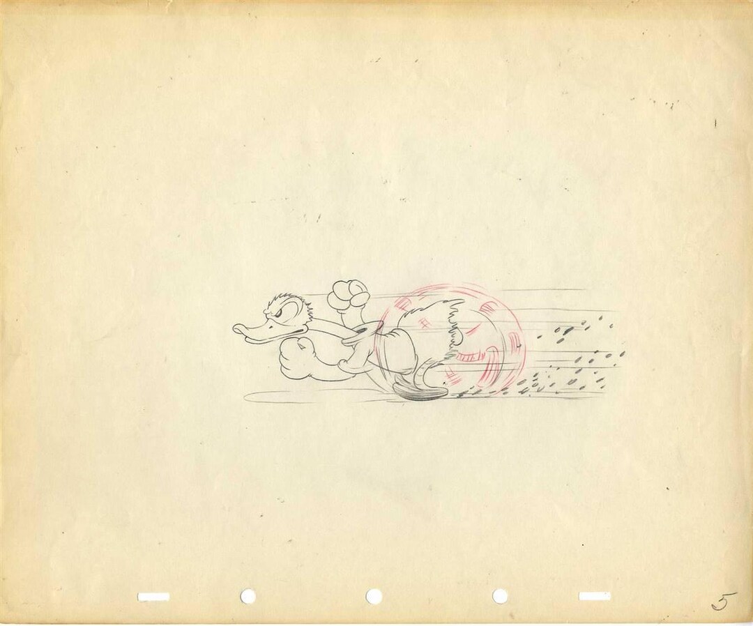 Original Production Drawing of Donald Duck From a Walt Disney Short ...