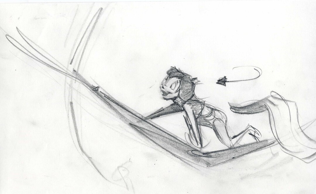 Original Storyboard Drawing of Mowgli From Jungle Book II (2003) - Etsy