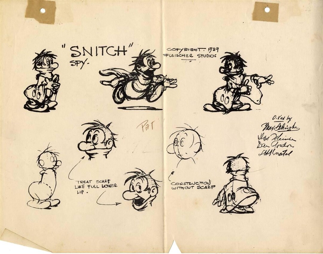 Original Production Photostat of Snitch From Gullivers Travels (1939 ...