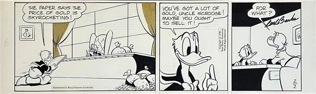 Original Daily Comic Strip of of Donald and Scrooge Mcduck (february 2 ...