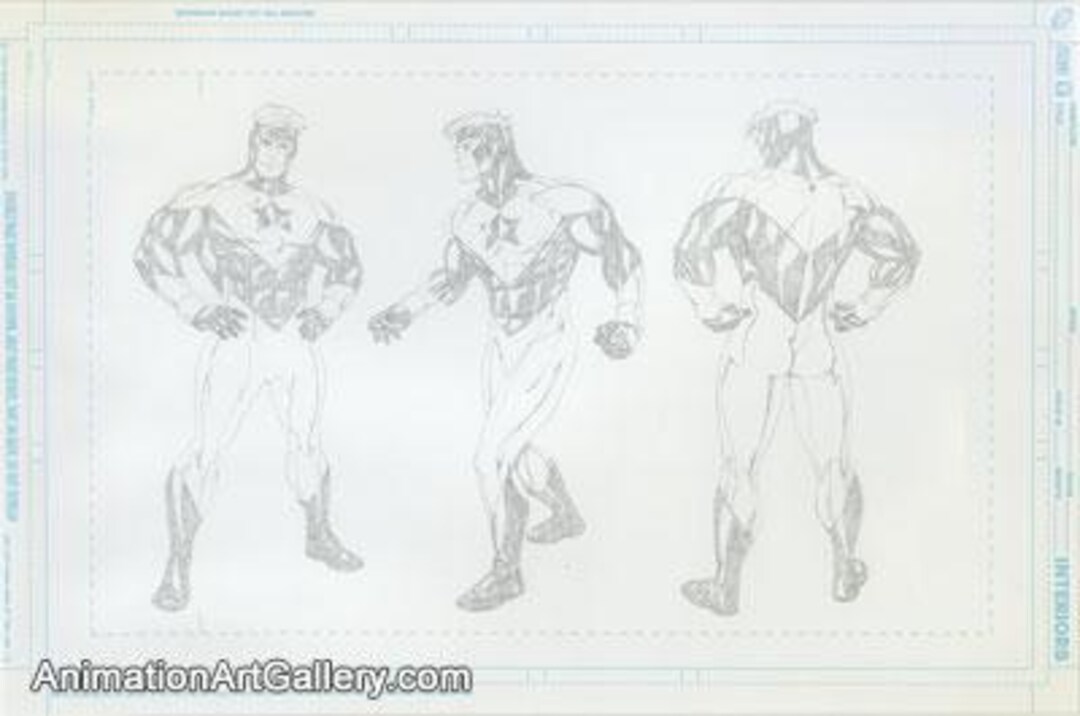Model Sheet Drawing of Booster Gold From DC Comics - Etsy
