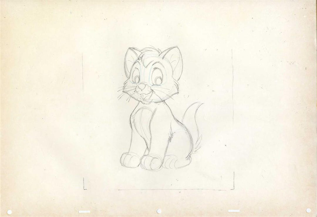 Original Production Drawing of Oliver From Oliver and Company 1988 - Etsy