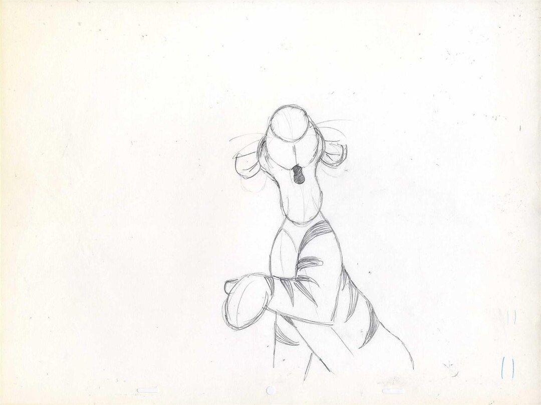 Original Production Drawing of Tigger From Winnie the Pooh and Tigger ...