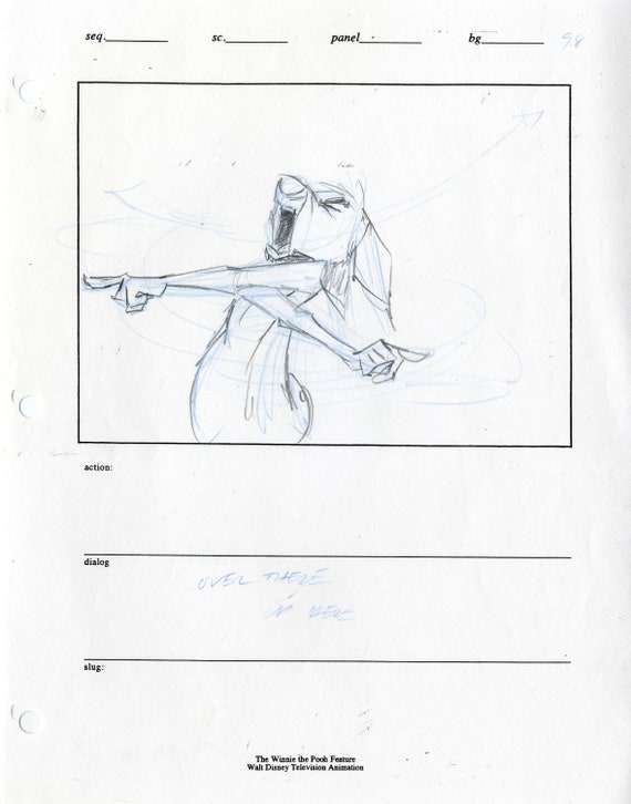 Original Storyboard Drawing Rabbit From Pooh's Grand - Etsy UK