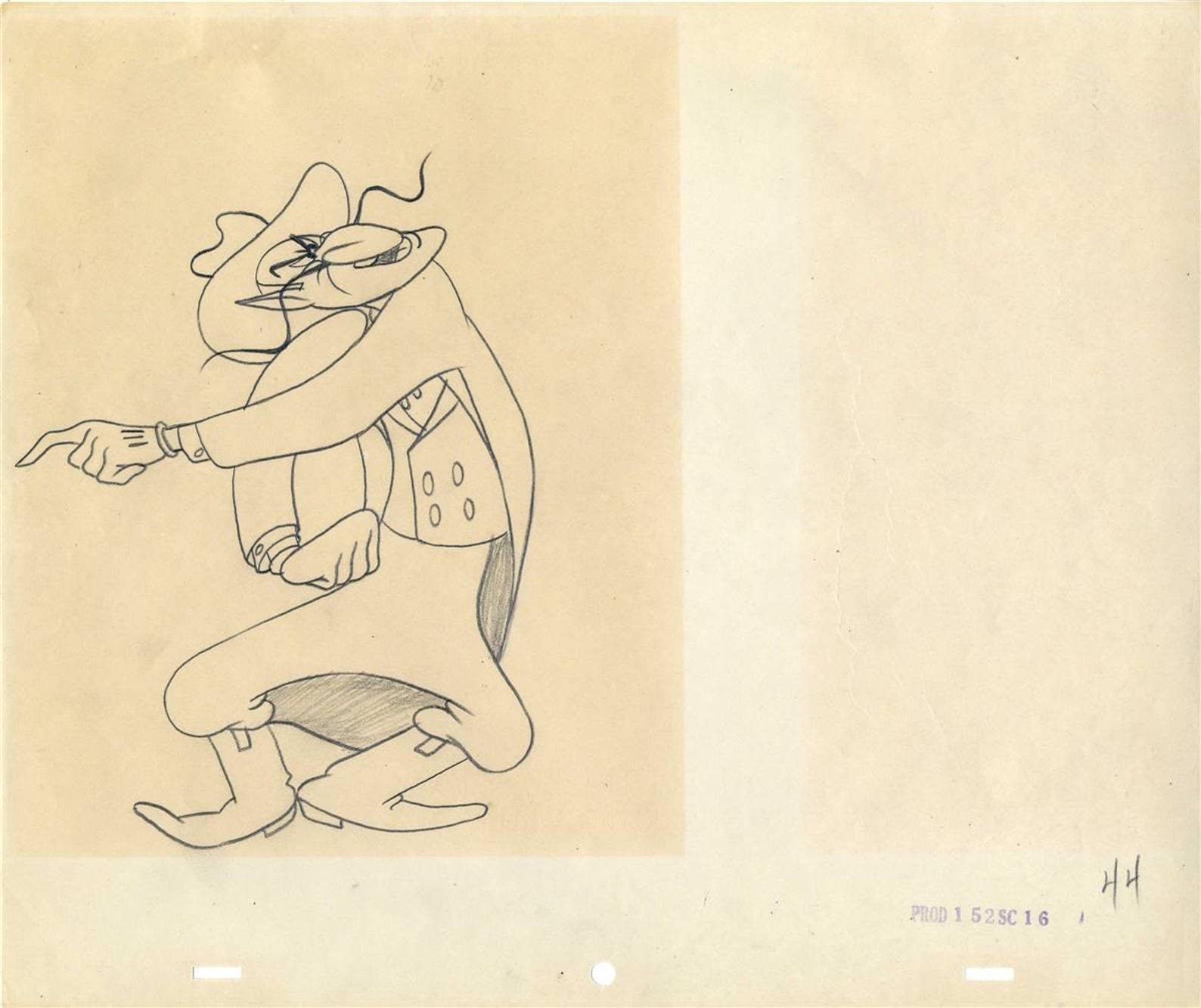 Original Production Drawing of Simon Legree From Uncle Tom's Cabana ...