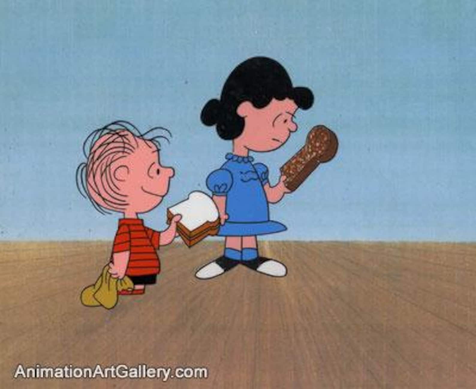 Original Production Cel of Linus and Lucy Van Pelt From Peanuts (c ...