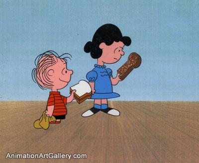 Original Production Cel of Linus and Lucy Van Pelt From Peanuts (c ...