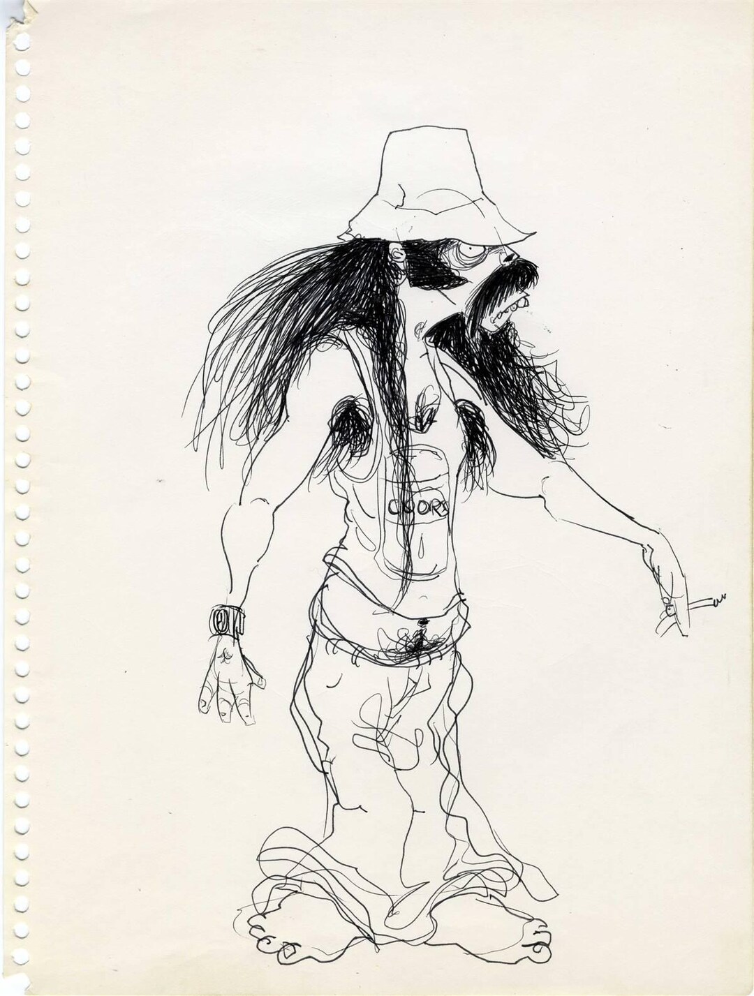 Original Character Drawing of Dude With Coors Shirt by Tim Burton - Etsy