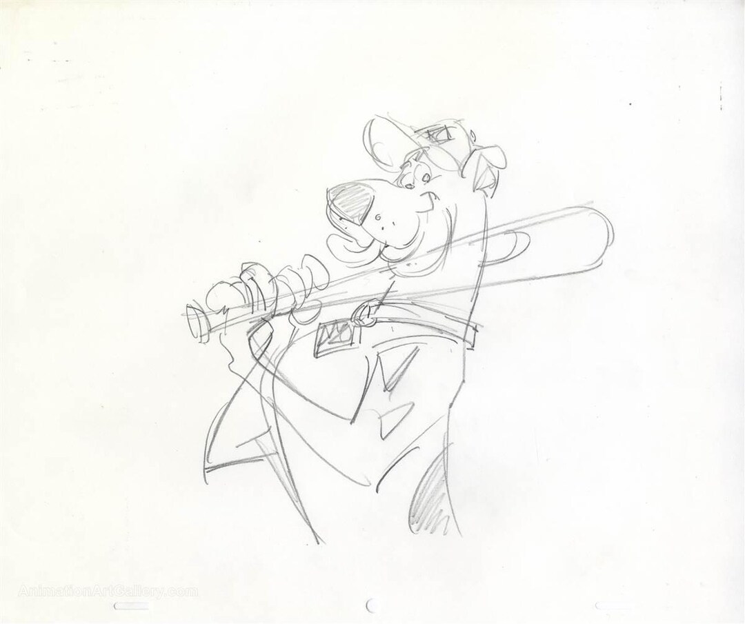Original Publicity Drawing of Scooby Doo Playing Baseball From Scooby ...