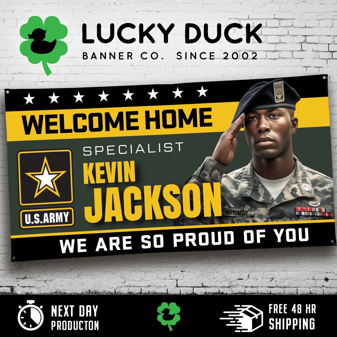 Welcome Home ARMY Banner Army Graduation & Ceremony Decor Military ...