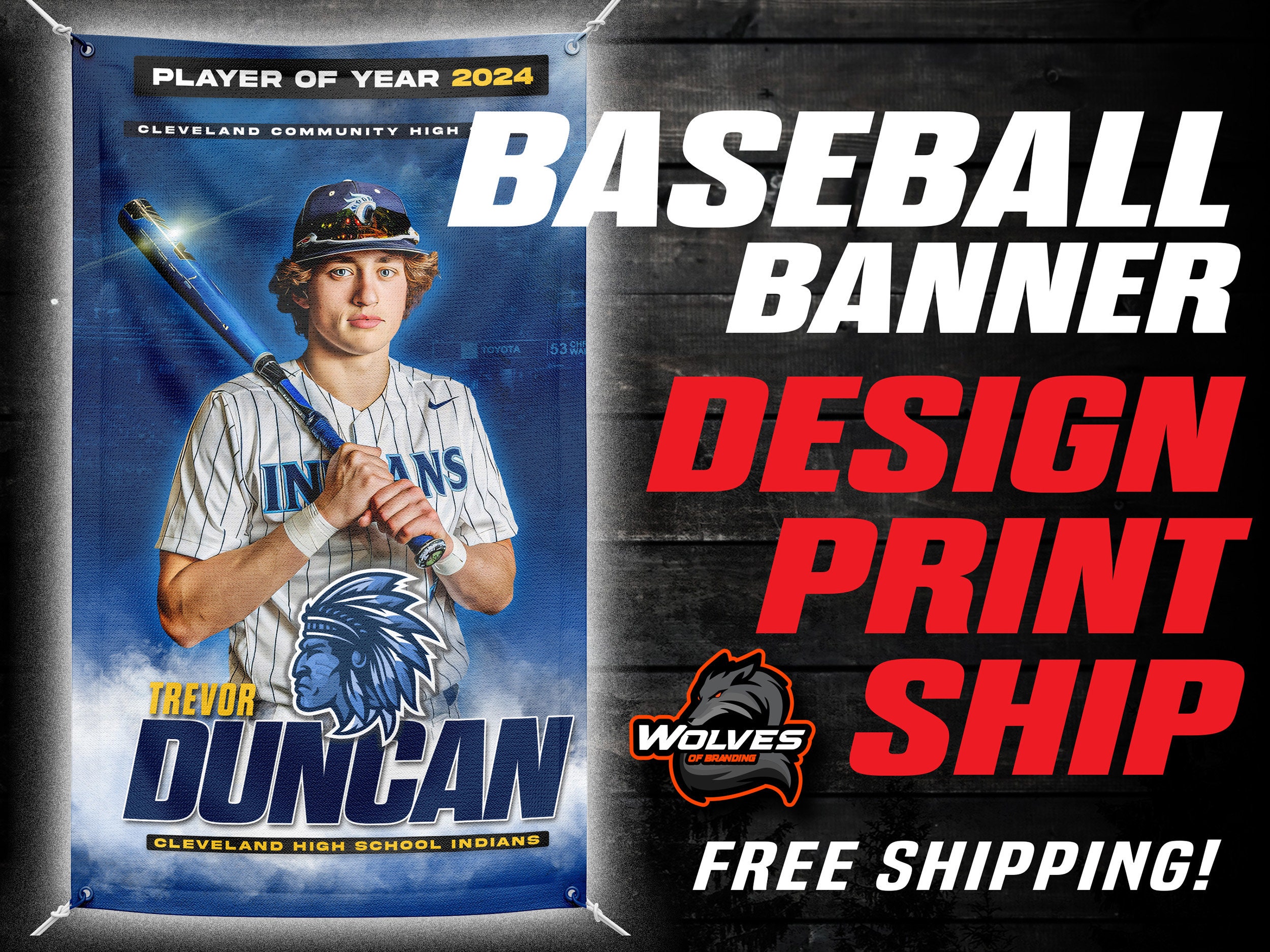 Custom Printed Baseball Banner Personalized Player Vinyl Banner Durable ...