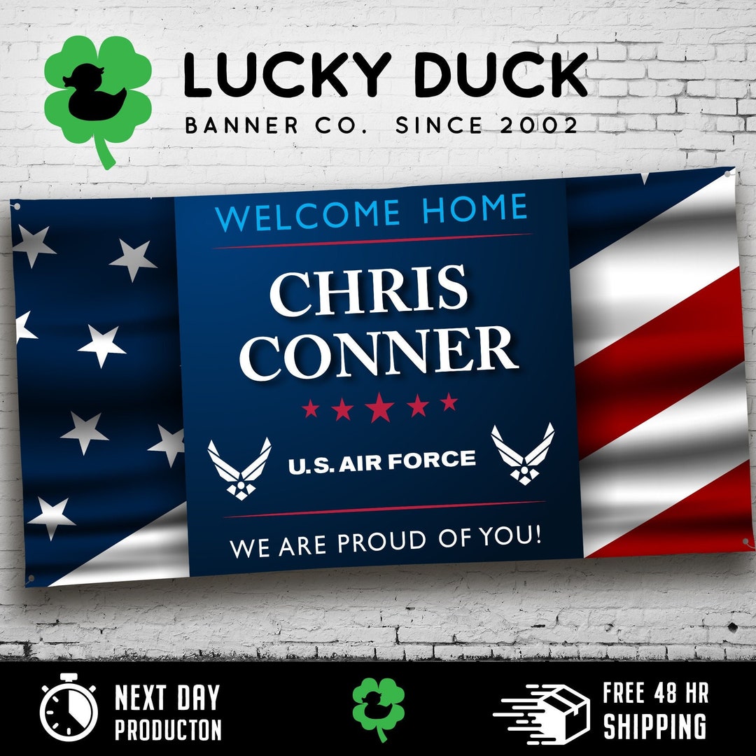 Welcome Home Air Force Banner - Military Celebration Welcome Sign - USA ...