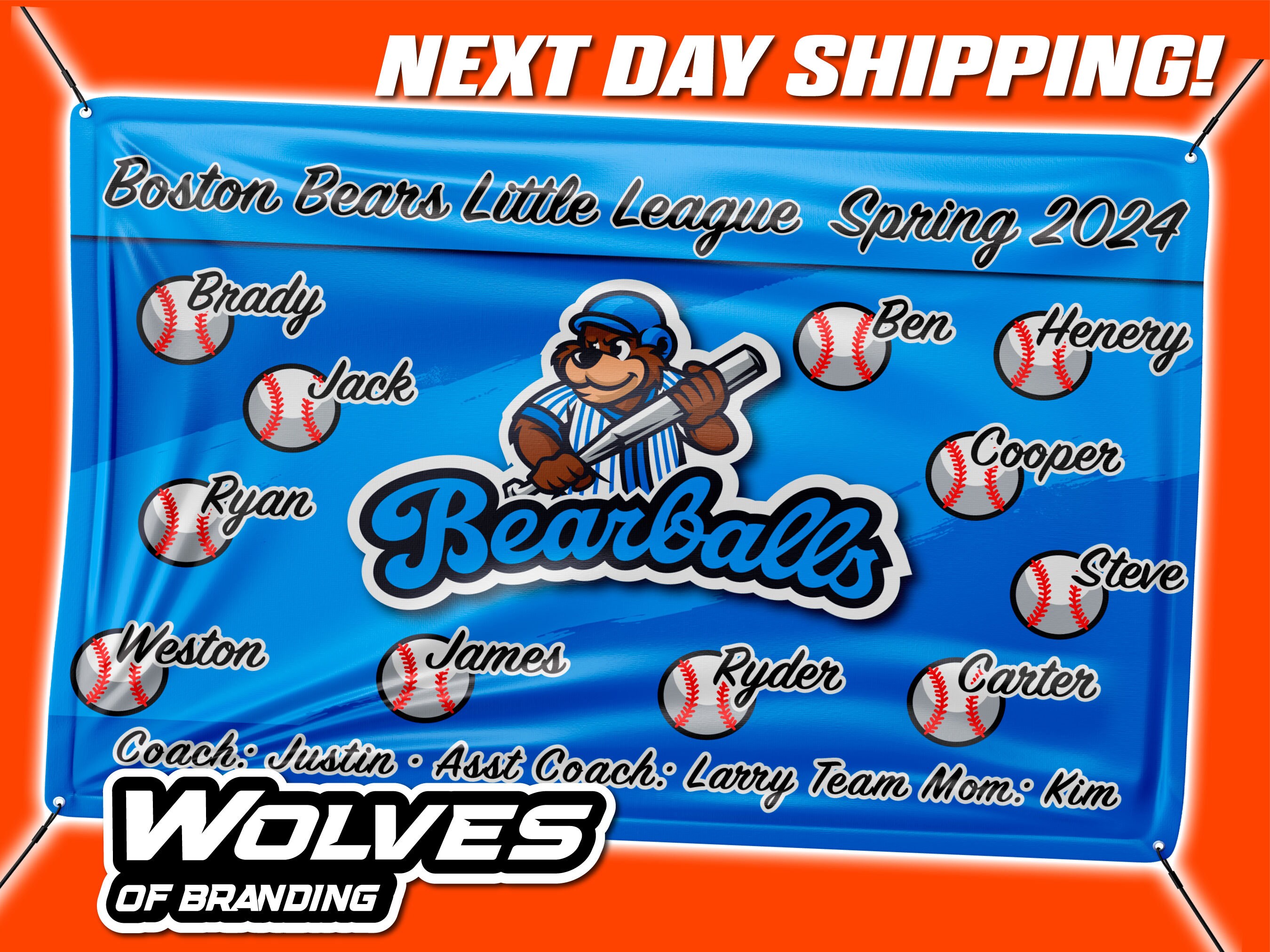 Baseball Team Banner Little League Team Banner Softball Banner T-ball ...