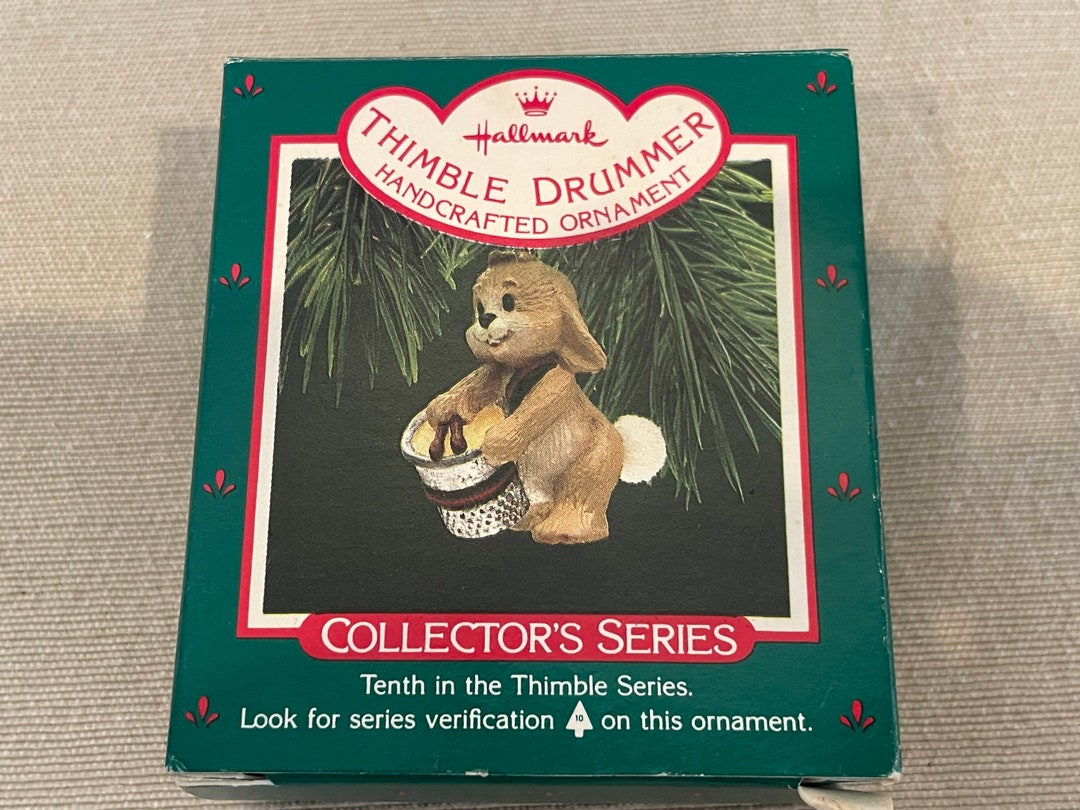 Hallmark 1987 THIMBLE DRUMMER Christmas Ornament Series #10 Bunny ...