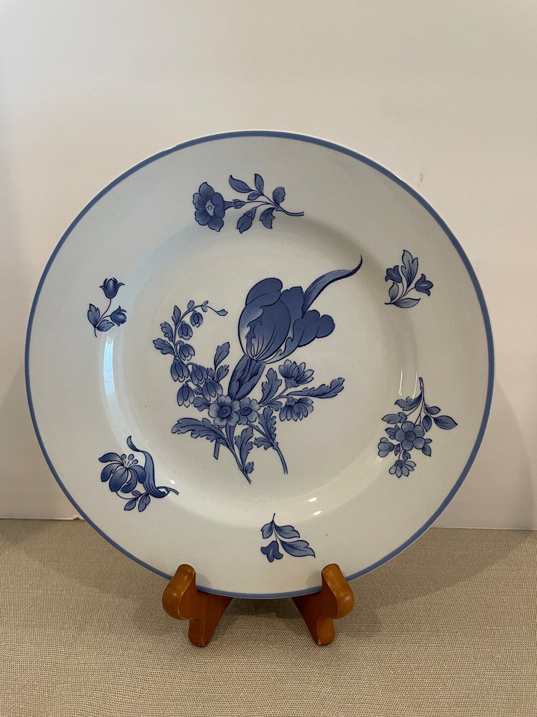 Spode Rochelle Salad Plate Blue White Floral Porcelain Made in England ...