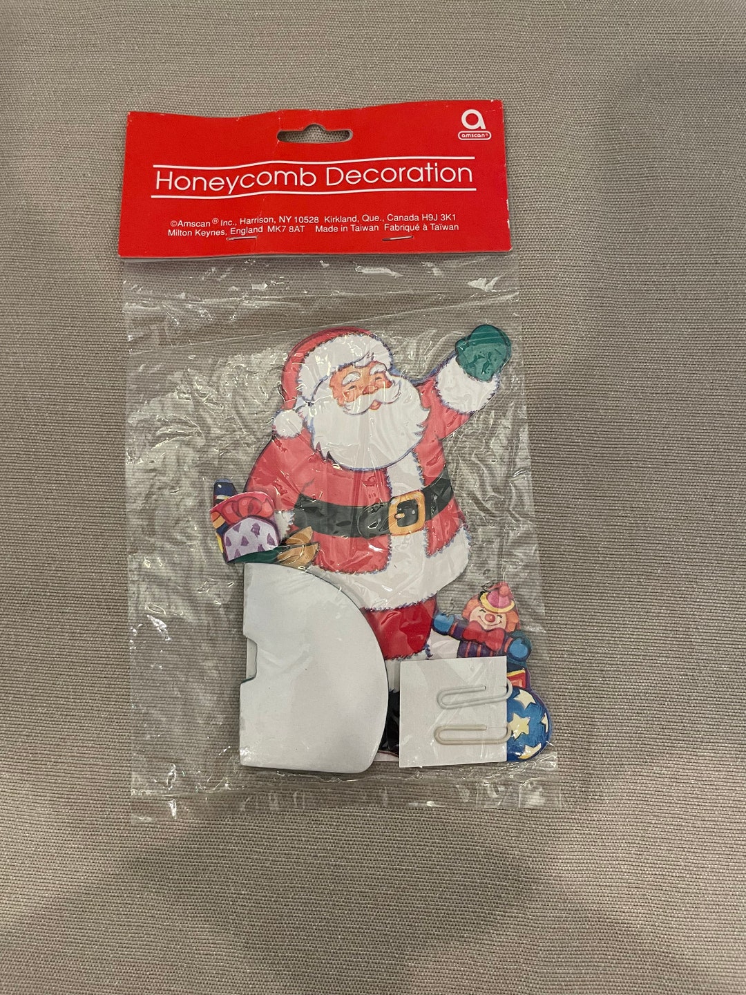 Vintage Paper Honeycomb Santa Claus Tissue Paper Table Decoration NOS ...