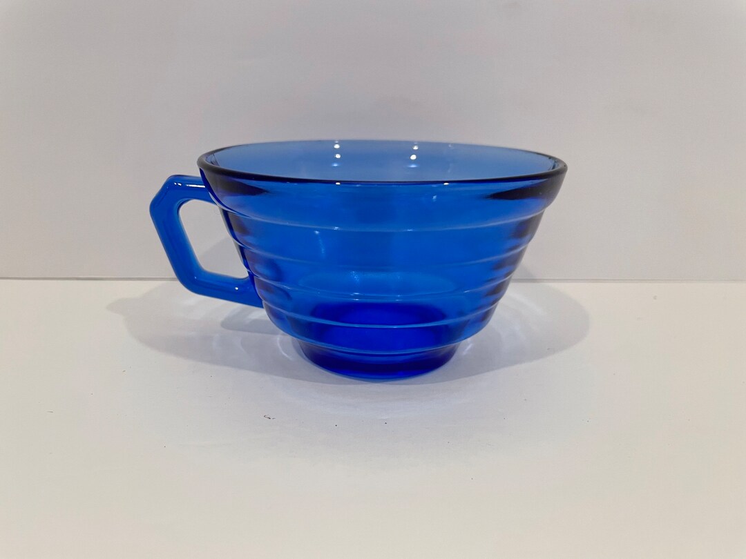 Vintage Cobalt Blue Glass Mug - Etsy