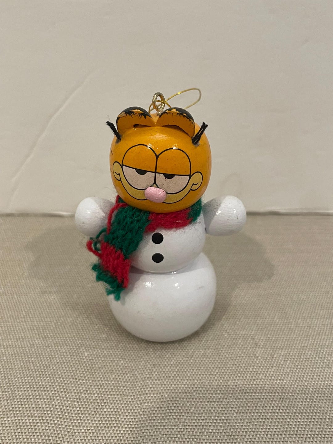 Vintage Garfield Wooden Dakin Christmas Ornament Snowman W/ Scarf - Etsy