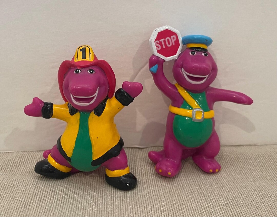 Vintage 1993 Barney the Purple Dinosaur Figures Crossing Guard ...