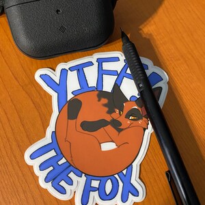 Yiff the Fox Sticker - Etsy