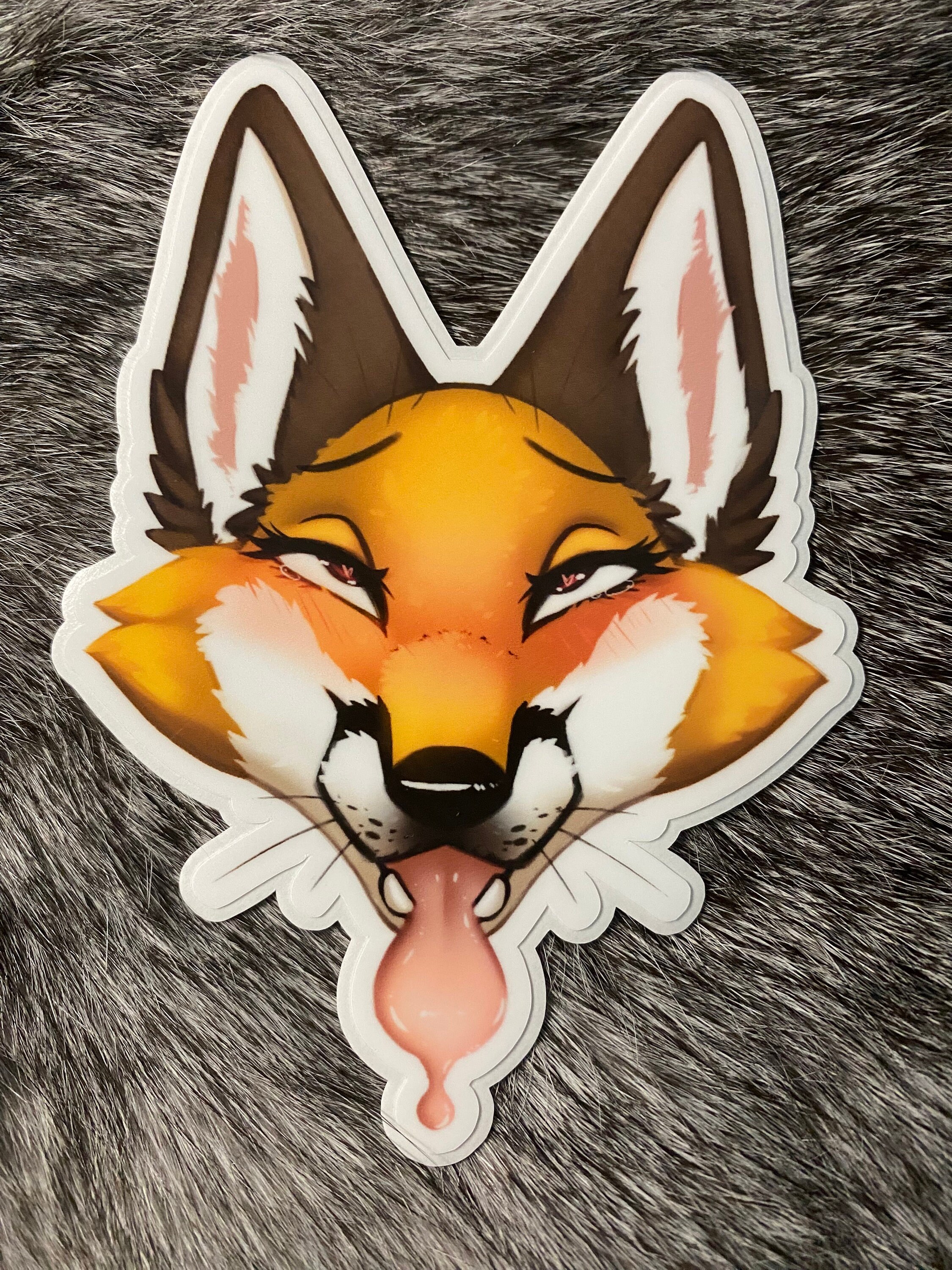 Nsfw Furry Fox Ahegao Face Sticker Etsy