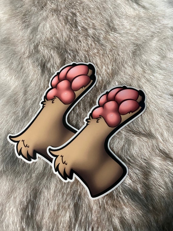 Furry Paw Sticker | Etsy