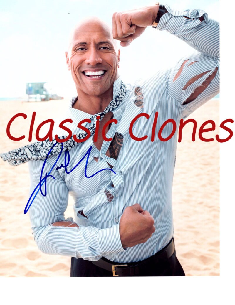 Dwayne the Rock Johnson Signed Autographed Premium Quality Reprint 8x10 ...
