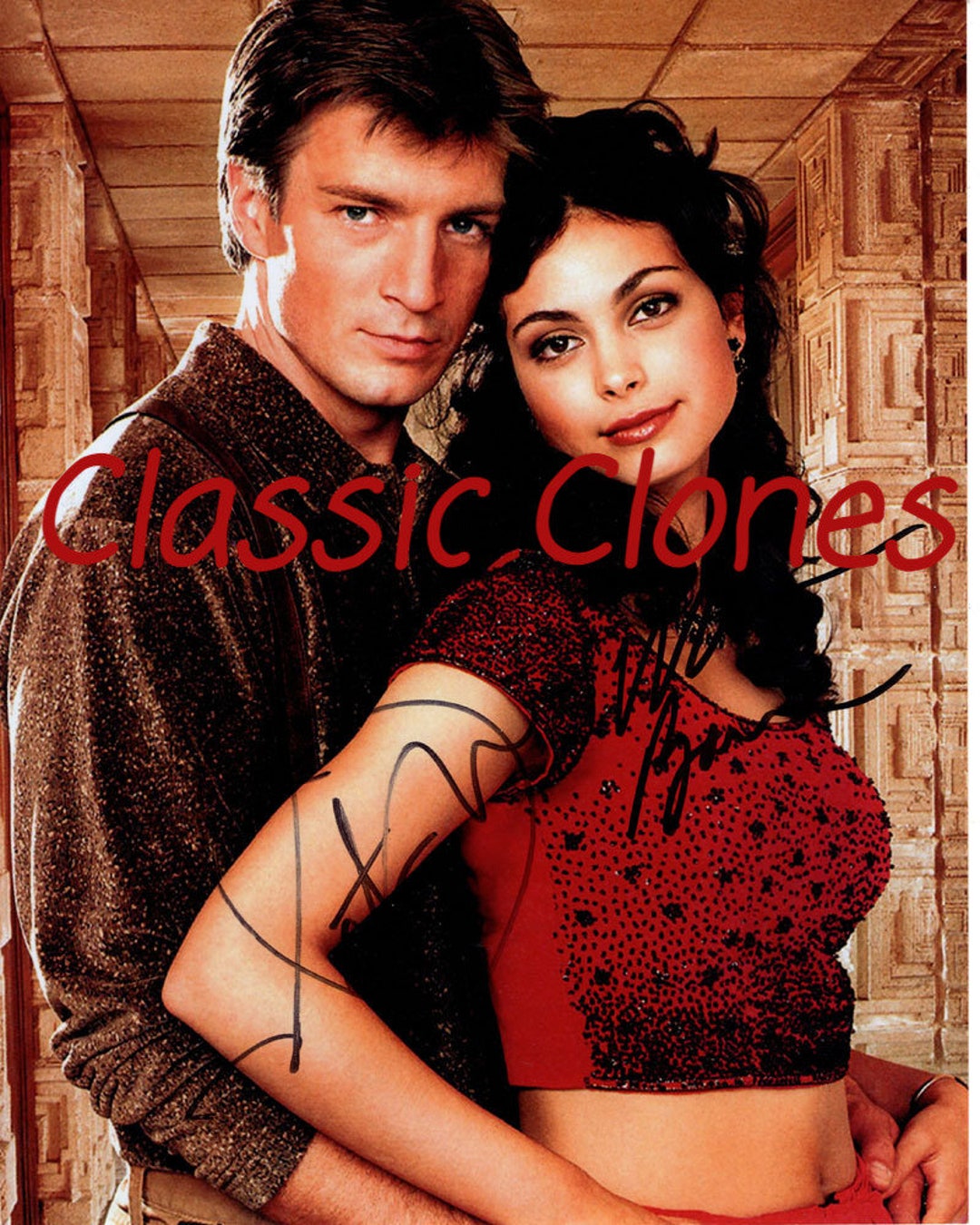 Nathan Fillion And Morena Baccarin Signed Autographed Premium Quality