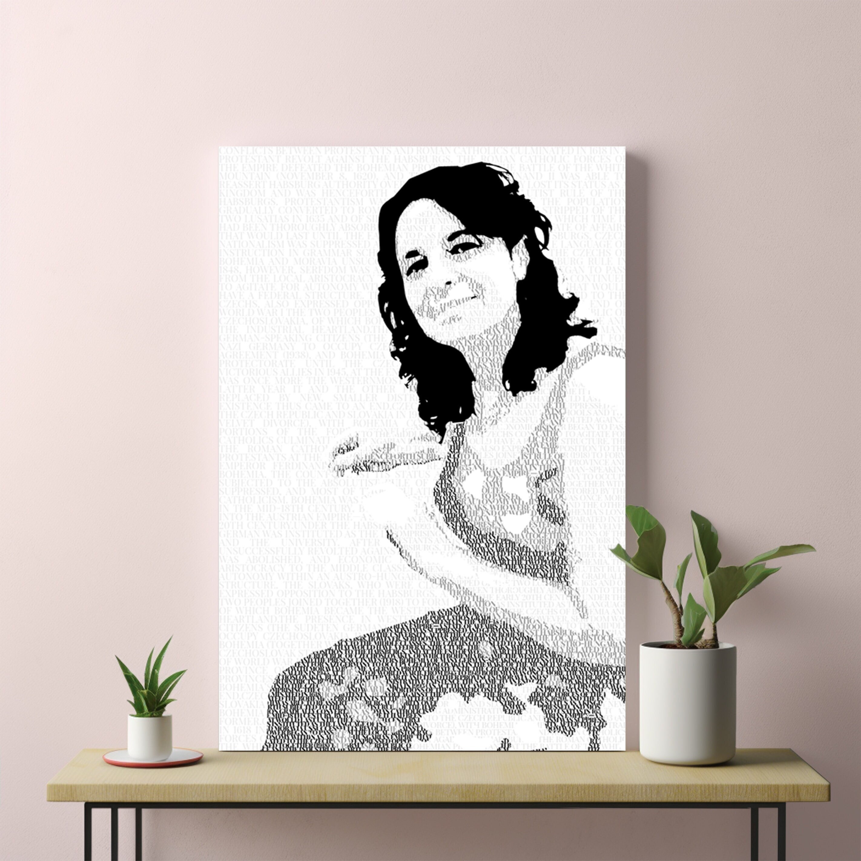 Custom Word Cloud Portrait Print, Photo With Quote, Words, Text, Custom ...