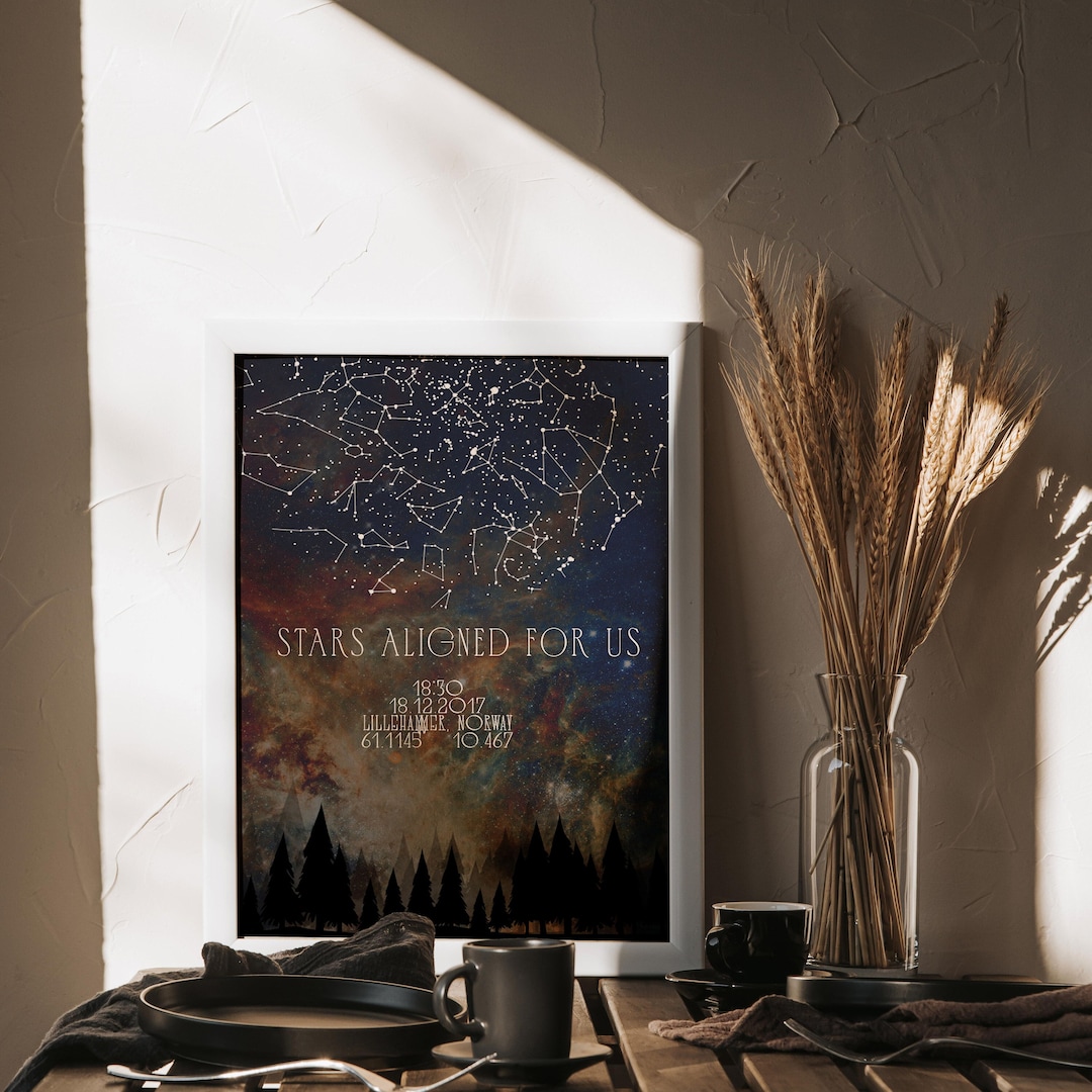 Night Sky Printable Star Map Custom Digital Star Map - Etsy UK
