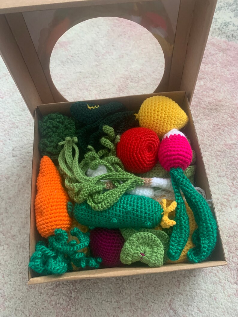 Handmade Pretend Play Food Set 15-piece Vegetables & Fruits Toy ...