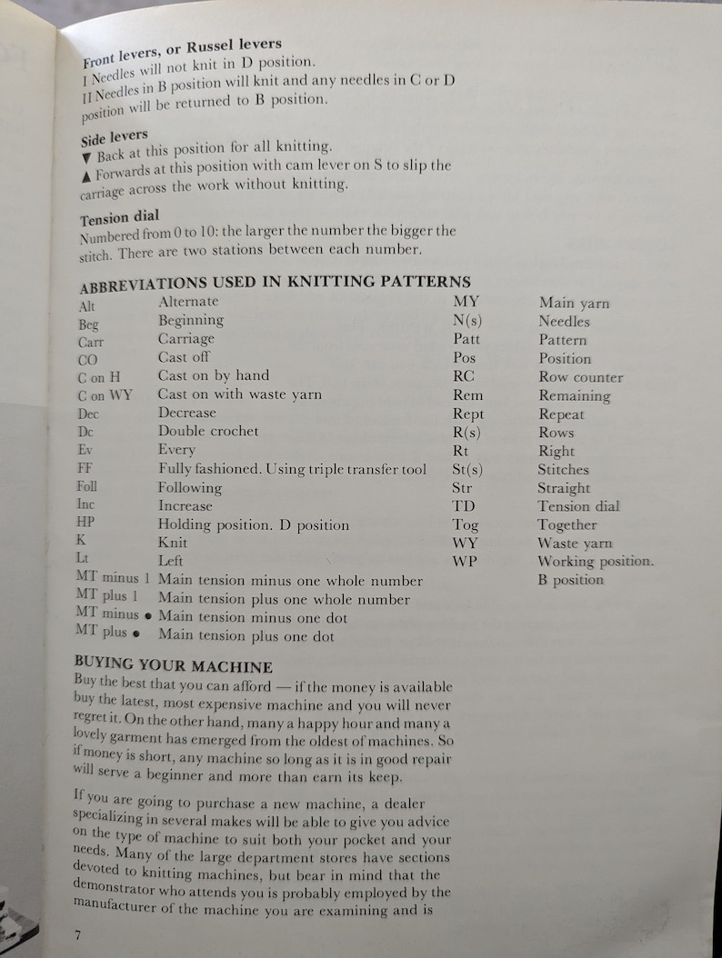 Knitmaster Knitting Machine Basic Techniques Instructions and Knitting ...