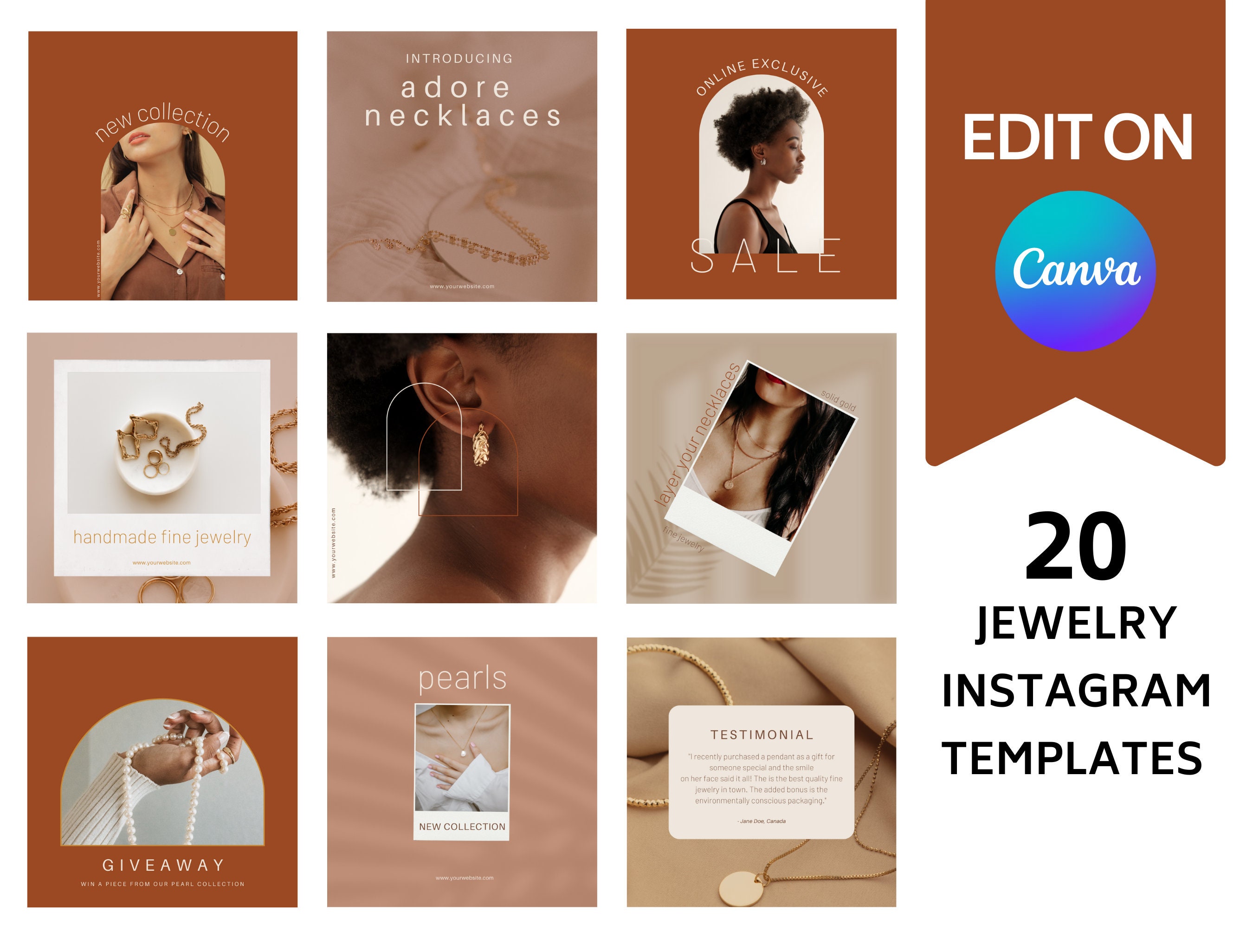 Jewellery Instagram Templates | Canva Jewellery Templates | Social ...