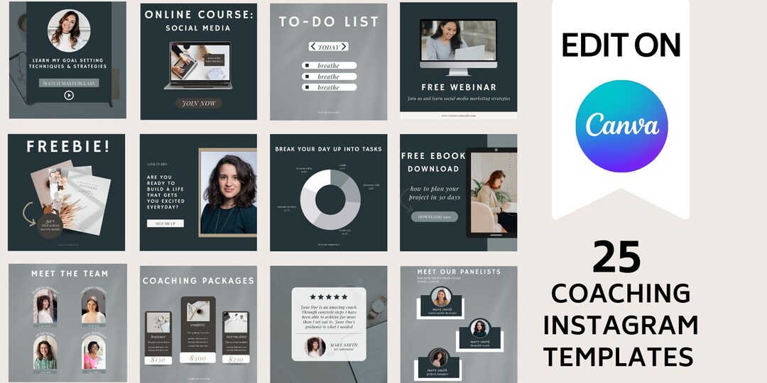 25 Coaching Instagram Templates for Life Coaches, Business Coach ...